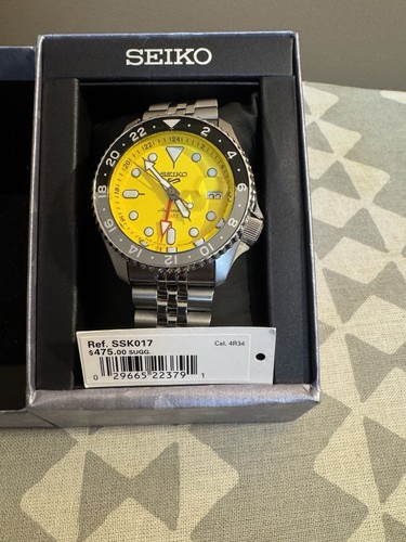 Seiko 5 Automatic Sports GMT SSK017 Yellow Dial Men's watch | eBay