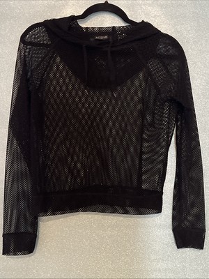 Activ8 Netted Black See Thru Hoodie Size XS Gym Beach | eBay