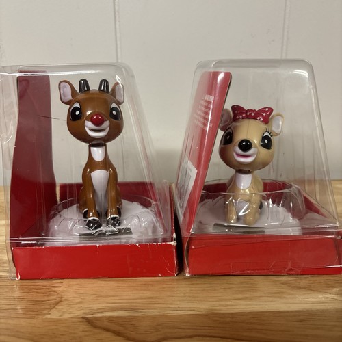 Rudolph The Red Nose Reindeer Solar Bobblers Rudolph And Clarice HTF ...
