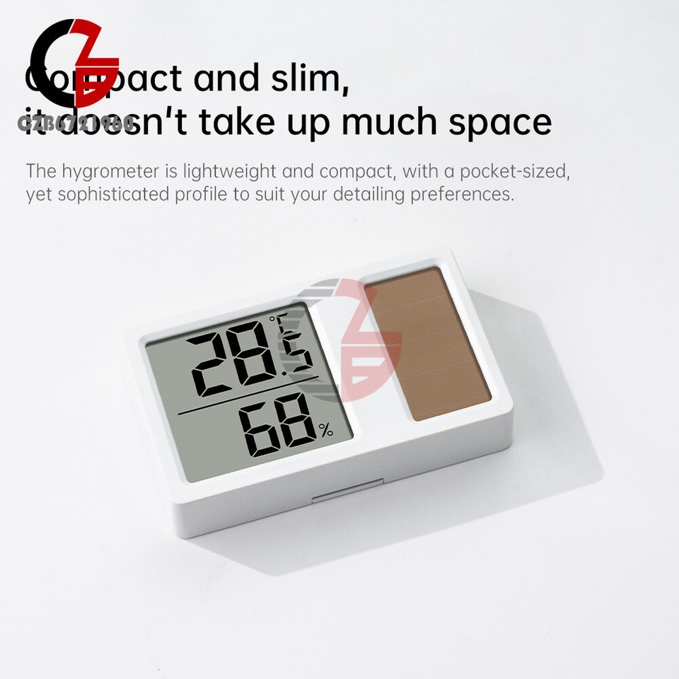 Solar Digital Thermometer Hygrometer Room Indoor Temperature Humidity ...