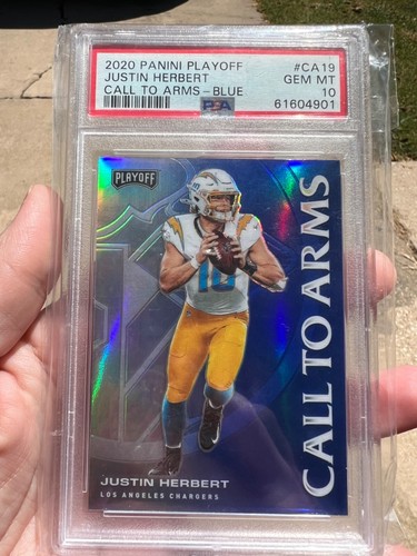 Sports Cards, 2020 Panini Justin Herbert, Call To Arms- Blue, PSA ...