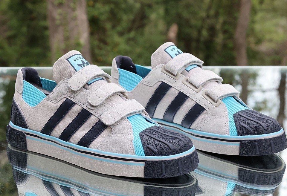 Vintage Adidas Shell Toe 2006 Men’s Size 9.5 Grey Blue 3 Straps Custom ...