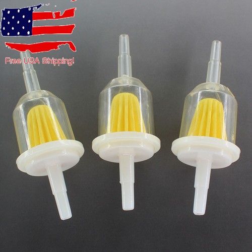 3 Pcs 6MM x 8MM 1/4" 5/16" INLINE FUEL GAS FILTER For LAWN MOWER SMALL ...