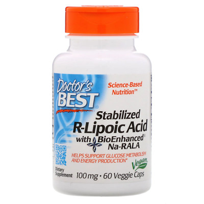 Doctor's Best, Stabilized R-Lipoic Acid with BioEnhanced Na-RALA, 100 ...