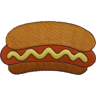 Hot Dog Patch Fast Food Embroidered Iron / Sew On T Shirt Bag Jacket ...