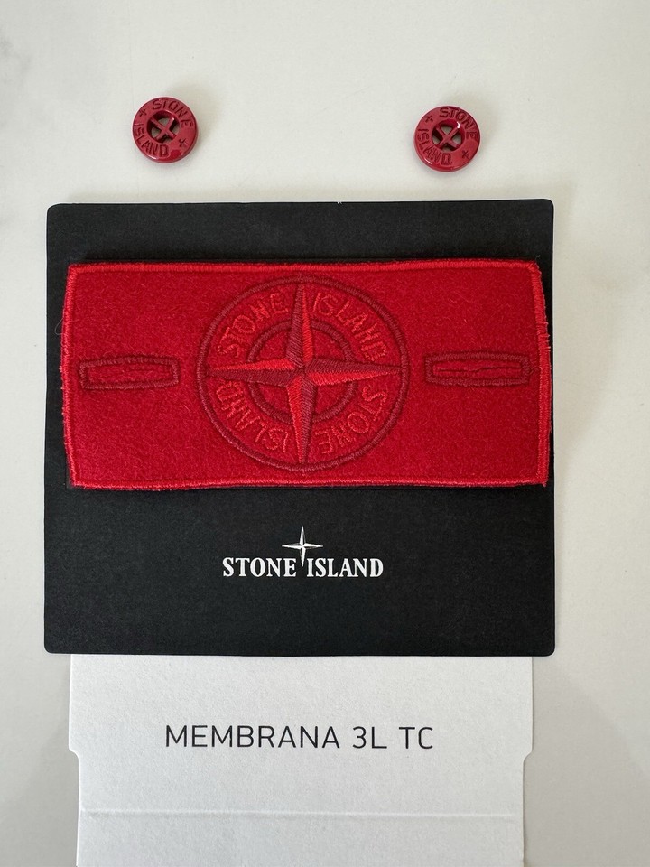 RARE Real Stone Island Imperial Red Badge + 2 Buttons + Rare ...