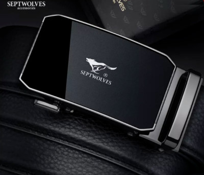 Septwolves Men waist belt cow leather Auto lock Buckle black 701197362 ...