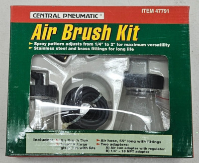 MINI HOBBY AIR BRUSH PAINT KIT with Spray Gun 2 Glass Jars & Hose ...