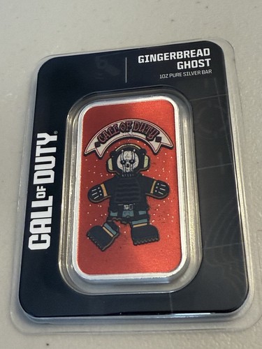Call of Duty COD Gingerbread Ghost 1 oz Silver Bar PAMP - 5,000 Mintage ...