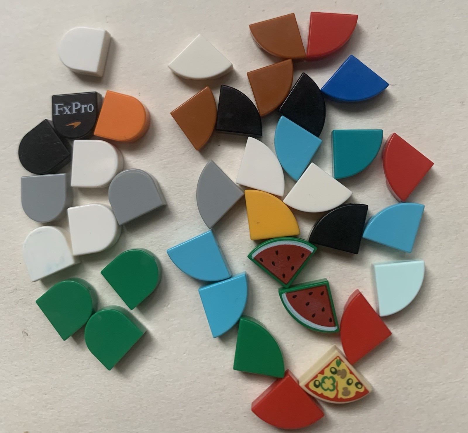 LEGO 1x1 Flat Tiles Quarter & Half Circle 25269, 24246 Lot of 38 | eBay