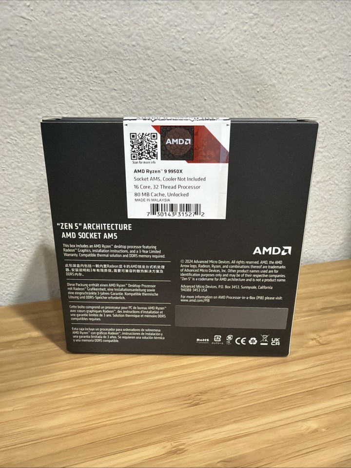 AMD Ryzen 9 9950X 16-Core, 32-Thread Unlocked Desktop Processor | eBay