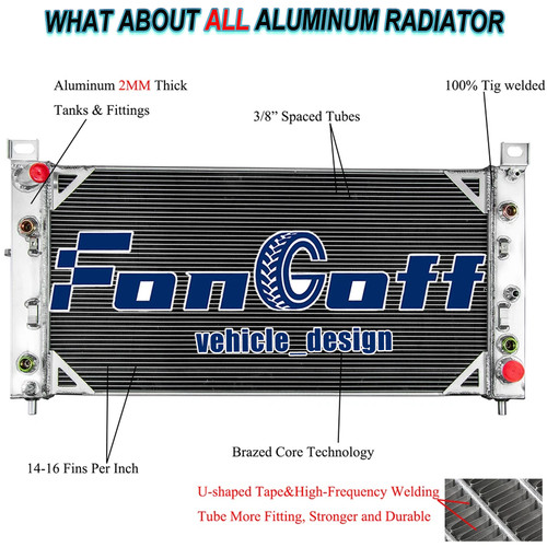 For 01-02 Chevy Silverado GMC Sierra 2500 HD 3500 8.1L Aluminum 2-Core ...
