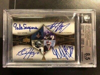 2007 Upper Deck Exquisite Adrian Peterson, Lynch, Bo, Gale Sayers Auto ...