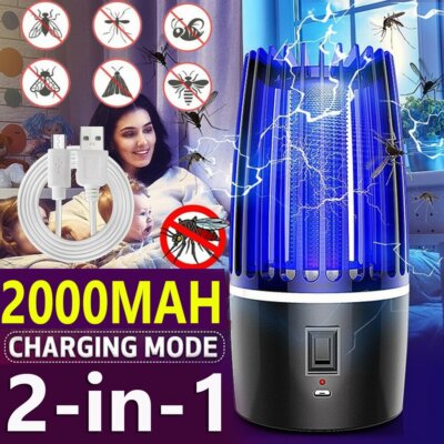 Electric LED USB Fly Pest Catcher Bug Zapper Mosquito Killer Lamp ...