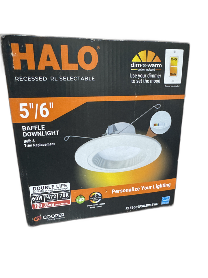 HALO RL56 Series 5/6-inch recessed LED retrofit module. Selectable CCT Integrate | eBay
