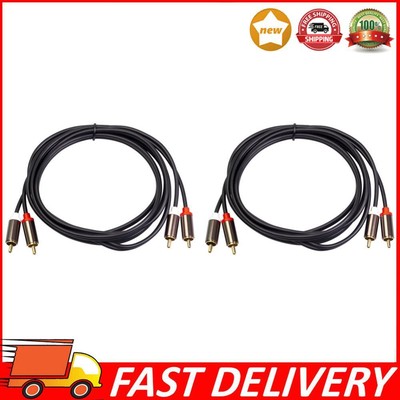 2m 2 RCA to 2 RCA Cable Male to Male Audio Cord for TV Amplifier ...