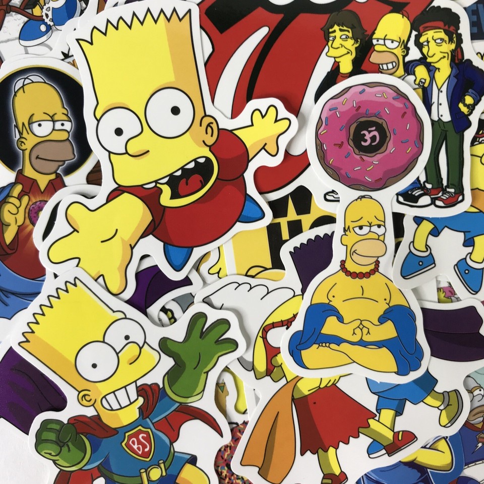 100pc The Simpsons Homer Bart TV Notebook Guitar Laptop Decal Sticker ...