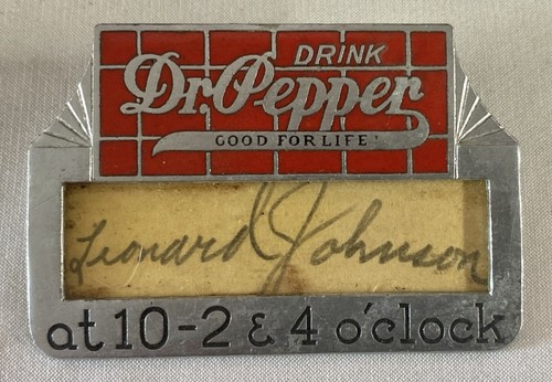 Rare Vintage Dr Pepper Metal Name Tag Mint Condition Used | eBay