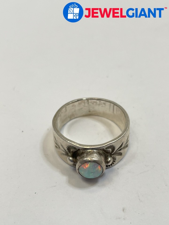 STERLING SILVER FRED BACA NAVAJO LAB OPAL RING SIZE 8.50 6.5G #GC148 | eBay