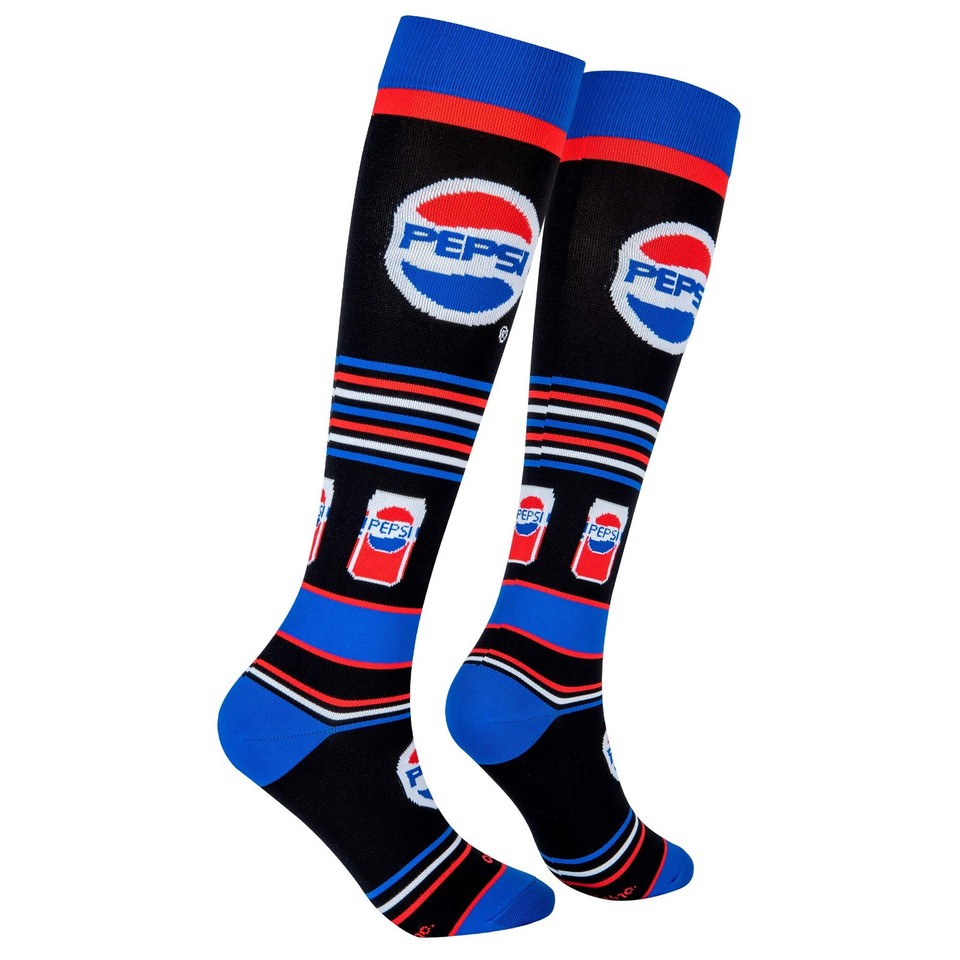 Mens Knee High Compression Socks Pepsi Soda Print Support Circulation ...