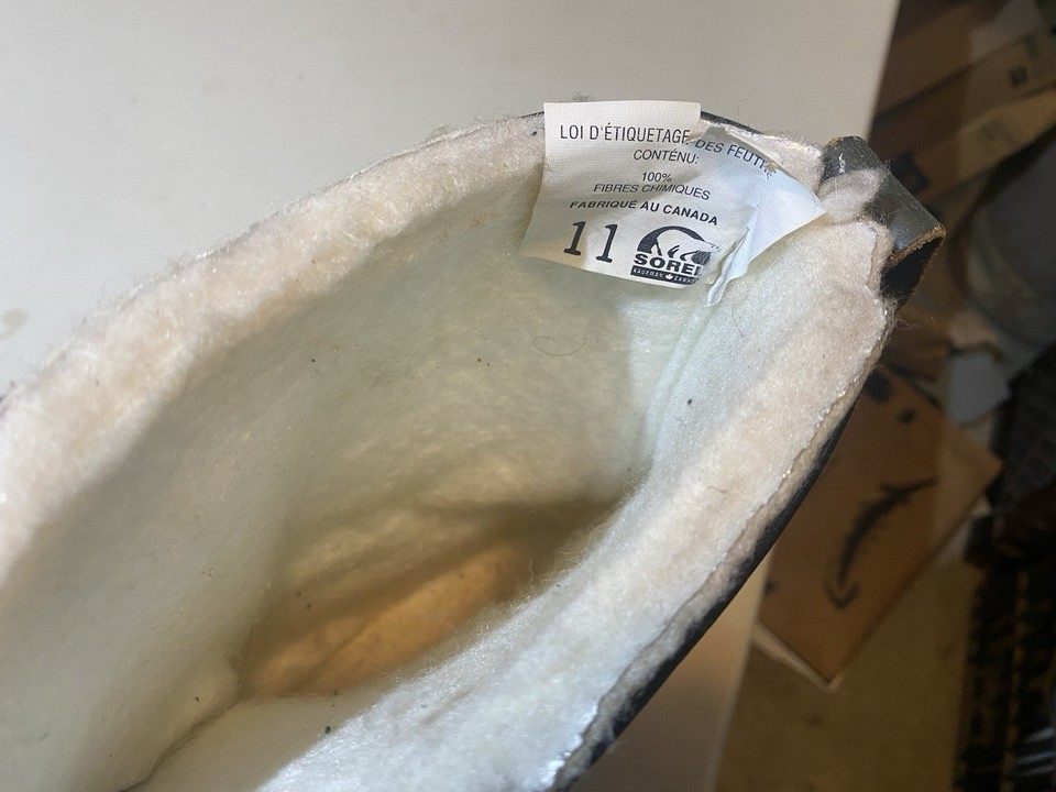 Vintage Sorel Mark V Kaufman Winter Snow Green Boots Leather Wool Liner ...