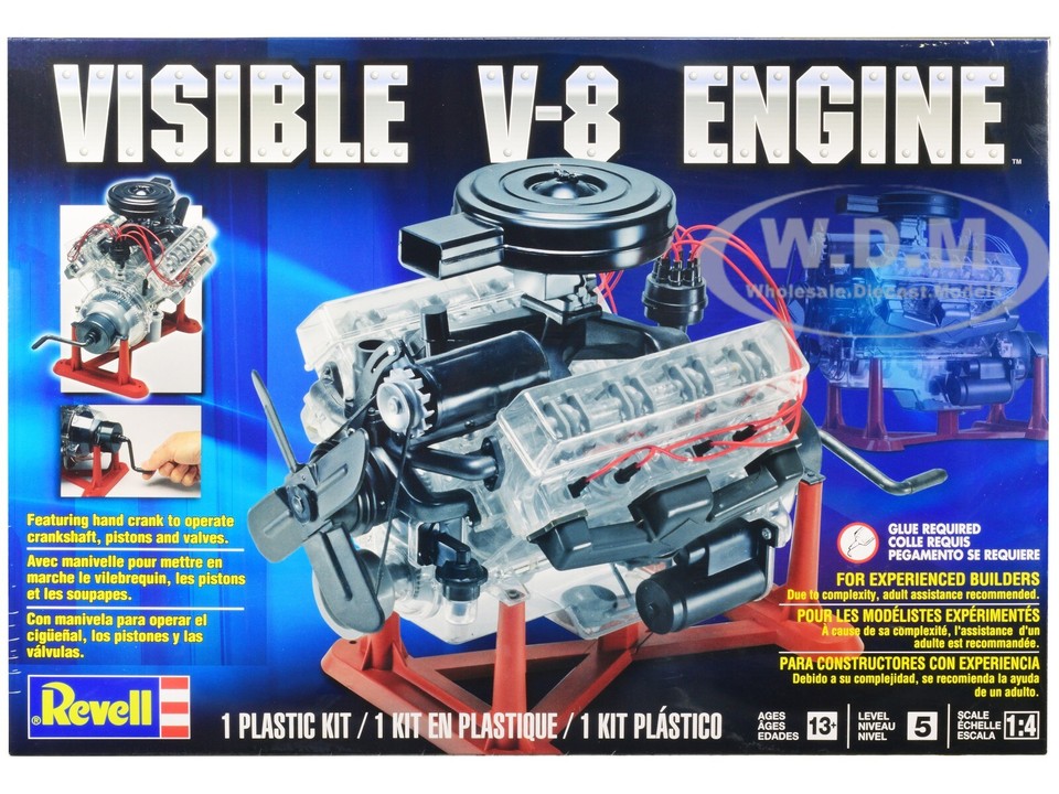 LEVEL 5 MODEL KIT VISIBLE V-8 ENGINE 1/4 SCALE MODEL BY REVELL 85-8883 ...