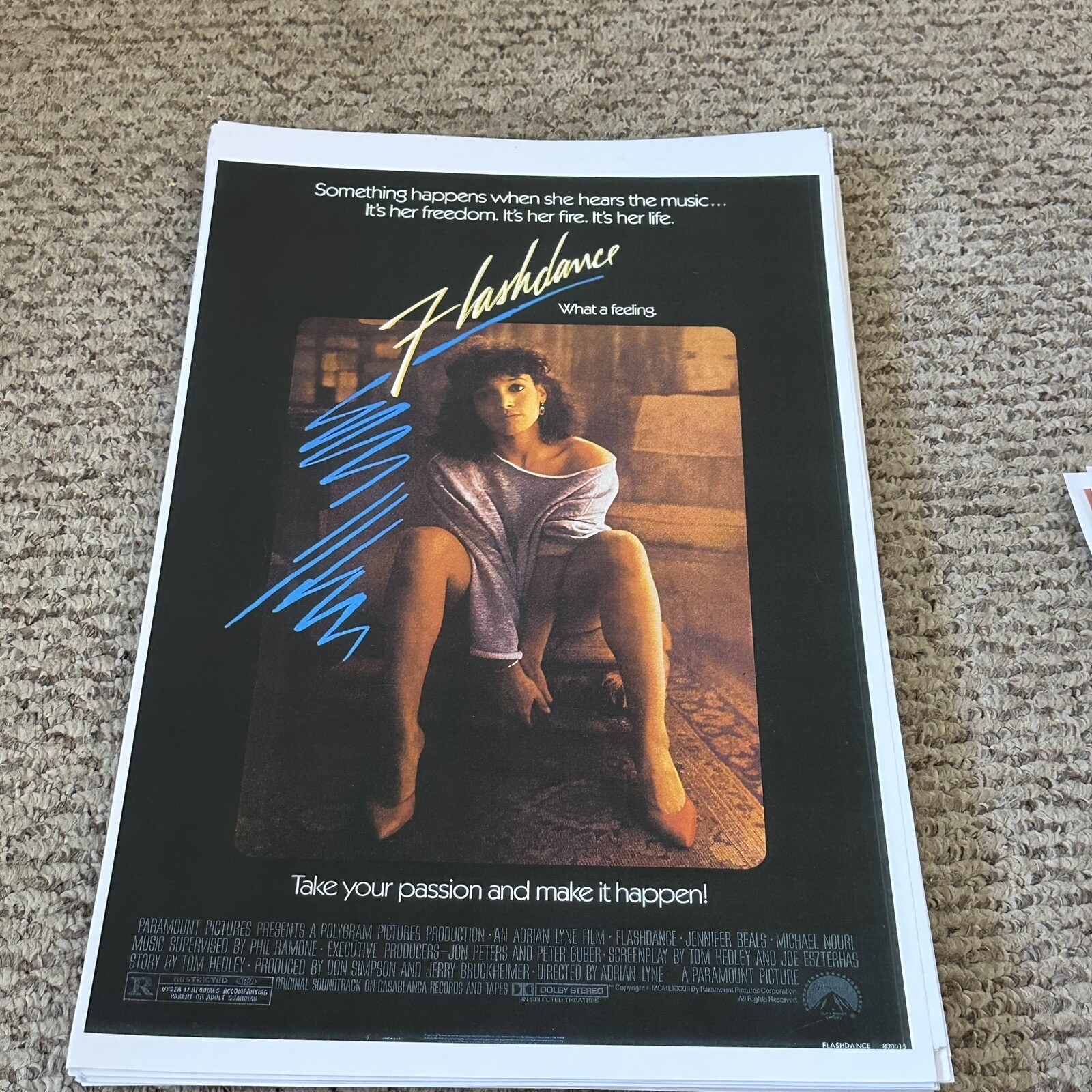 Flashdance What A Feeling Jennifer Beals Michael Nouri Poster 11 x 17 ...