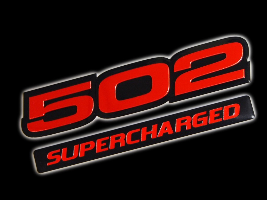 VMS 2 CHEVY 502 CI SUPERCHARGED ENGINE HO BIG BLOCK ALUMINUM EMBLEMS ...