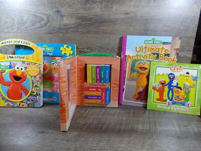 Sesame Street Books Lot of 15: First Sesame St Library, Puzzles, Animal ...