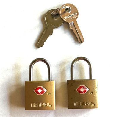 2 Used Brinks Luggage Locks Keys Solid Brass Body TSA Approved | eBay