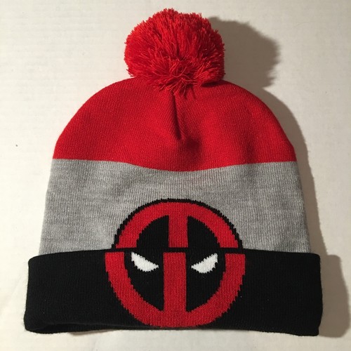 NEW Marvel Comics Winter Hat/Skully/Beanie w/ Poof Ball: DEADPOOL ...