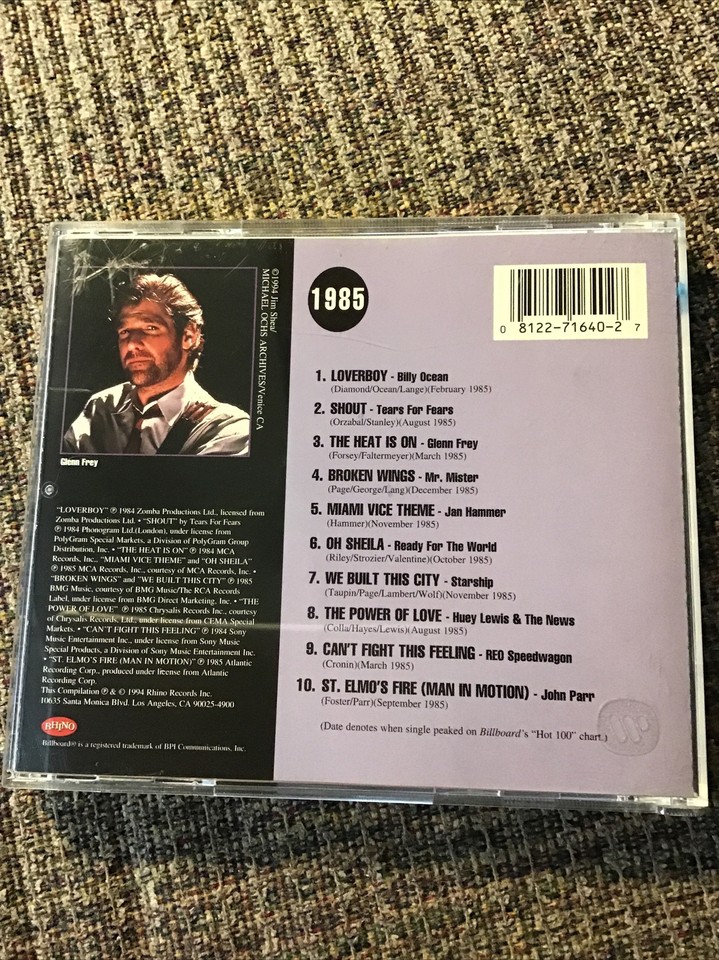 BILLBOARD TOP HITS 1985 CD OOP RHINO PRINT 10TRX | eBay