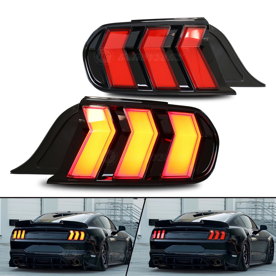 Red LED Tail Lights For Ford Mustang 2015-2023 Euro 2024 S650 Style ...