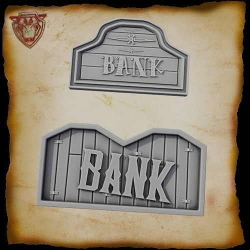 Wild West signs greeblie pack for 28mm modern Kitbash bits spares ...