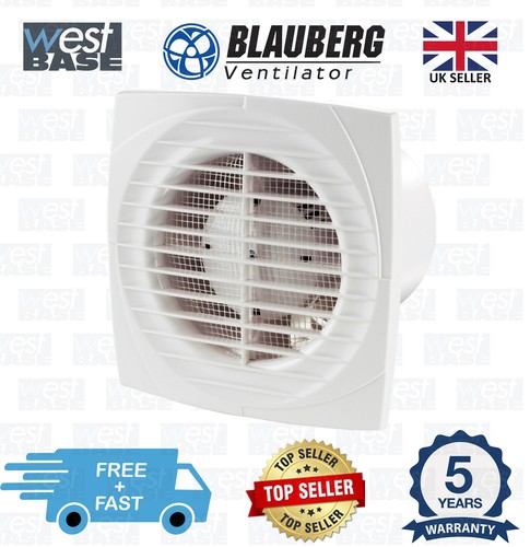 Blauberg Slimline Extractor Fan Bathroom Kitchen Shower Wall 4" 100mm 6 ...