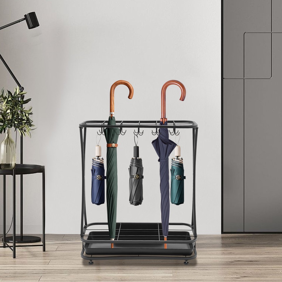 Umbrella Organizer 18-Slots Umbrella Rack Freestanding W/ Drip Tray ...
