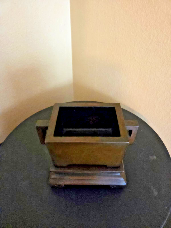 IMPORTANT CHINESE ANTIQUE 17TH-18TH CT BRONZE RECTANGULAR CENSER w ...