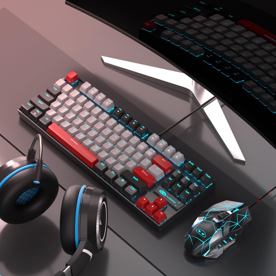 Magegee 75% Mechanical Gaming Keyboard With Blue Switch, Led Blue Back ...