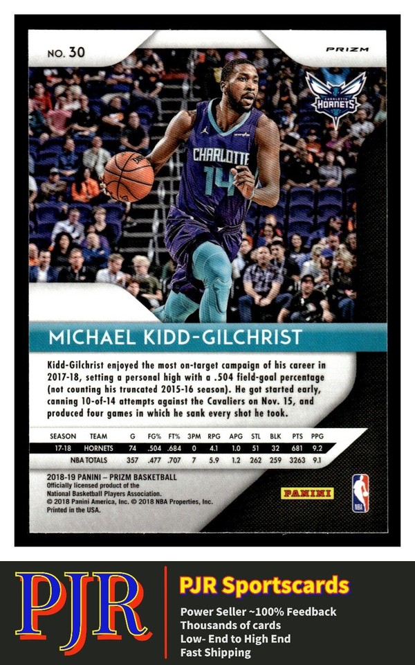 2018 Panini Prizm #30 Michael Kidd-Gilchrist Hornets Silver Buy 4 - 35% ...