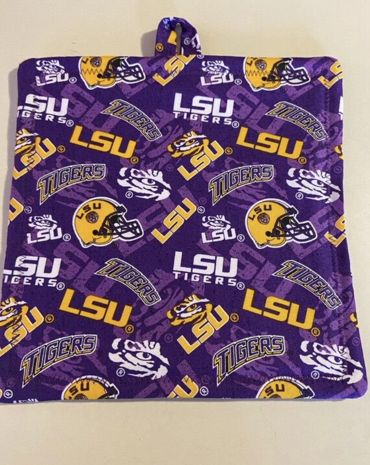 LSU Tigers 2 Piece Potholder Set / LSU Football Gift Set / Handmade | eBay
