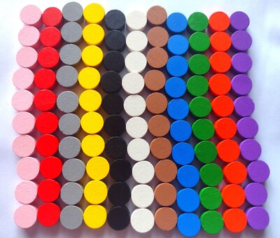 Round Wooden Circle 10mm Board Game Tokens Pawns Upgrade RPG Tabletop ...