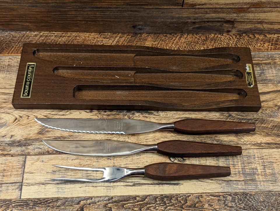 Town & Country Knife Carving Set Washington Forge Fleetwood Handles 3 ...