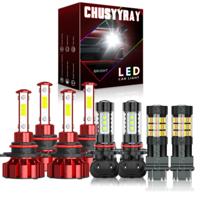 For Chrysler Sebring 2007 2008 2009 LED Headlight + Fog bulbs + turn ...