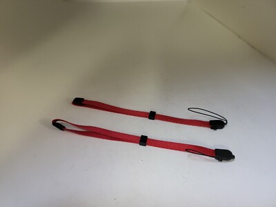 TWO (2) NEW Red & Black Adjustable Hand Wrist Strap for Nintendo Wii ...