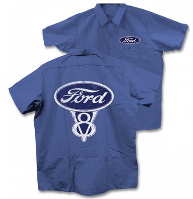FORD V8 WORK SHIRT - Official L. Mechanic Hemd Kurzarm USA Hot Rod T ...