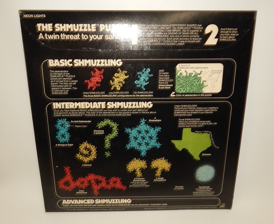 Vintage NOS The Shmuzzle Puzzle Neon Lights Signs - Sealed | eBay