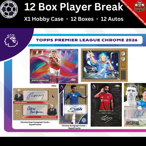EMILE HESKEY 2026 Topps Chrome EPL Soccer Player Break 12 Box 1 Case ...