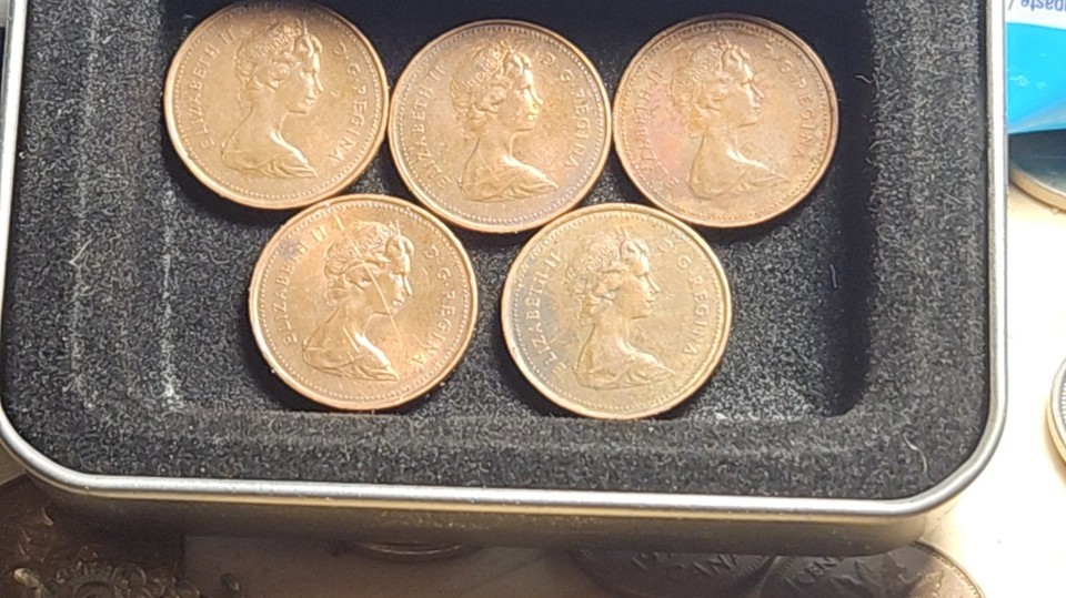 EXTREMELY RARE COIN 1979 DDO FOLDED EDGE UNCLEANED CANADIAN PENNY ...