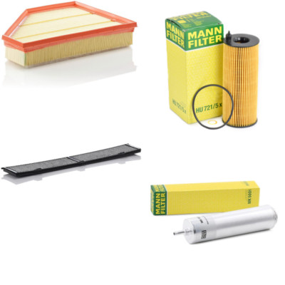 MANN-FILTER Air Oil Cabin Fuel Filter Service Kit fits BMW 3 Series E92 ...