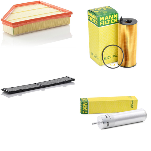 MANN-FILTER Air Oil Cabin Fuel Filter Service Kit fits BMW 3 Series E92 ...